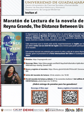 Maratón de lectura de la novela de Reyna Grande, The Distance Between U ...